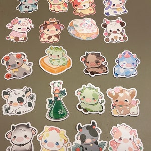 Flavored Tea Cow Sticker, Holographic Cow Sticker Pack, Rainbow Cow ...