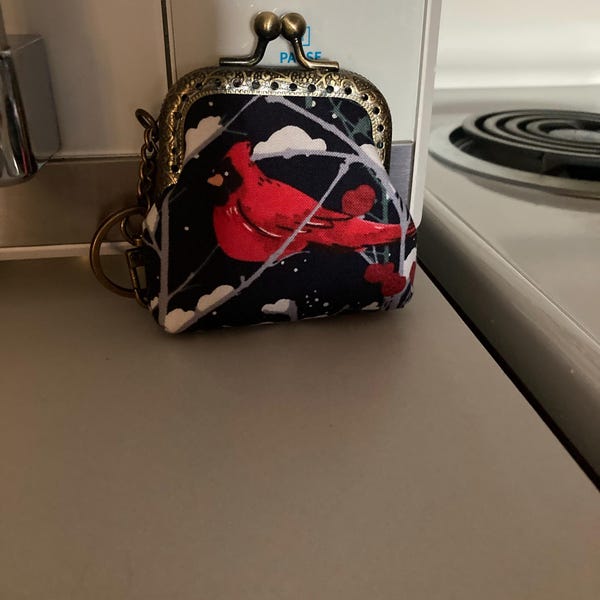 Japanese Cherry Blossoms Floral Design Coin Purse Wallet With Kiss ...