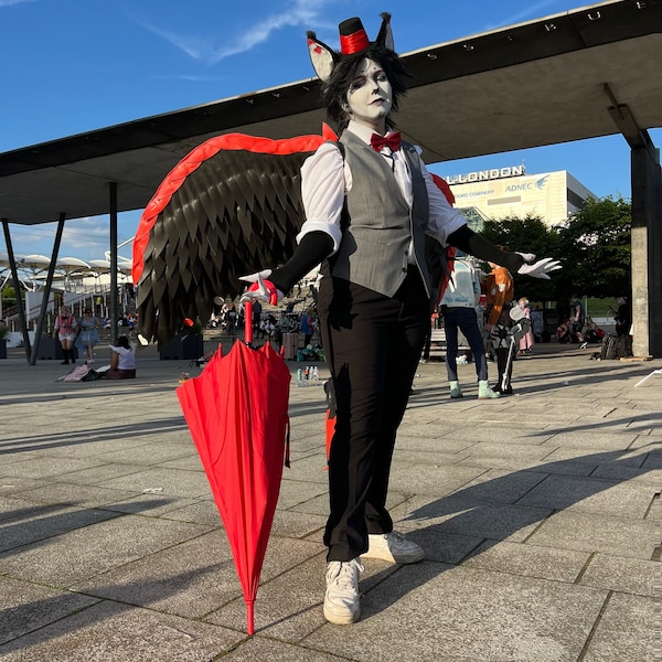 Husk Wings, Black, Red Angel Wings Costume, Hazbin Hotel, Cosplay - Etsy