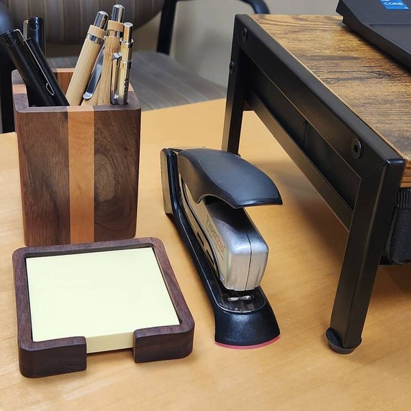 Sticky Note Holder | Home Office Accessory | Functional Wooden Desk ...