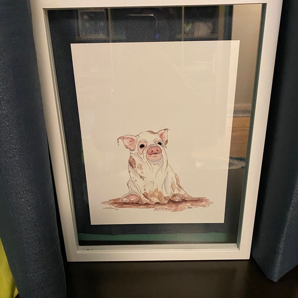 Spooky Ghost Pig Print - Etsy