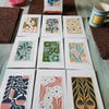 Christmas Note Card Set W/envelopes,stickers Available,modern Christmas ...