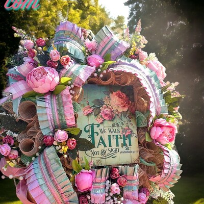 Christmas Wreath Sign Metal Wreath Sign 8 Inch Round Sign - Etsy