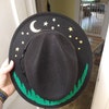 Vegan Felt Wide Brim Hat Goth Witch Horror Fedora Hat XL Brim wrought ...