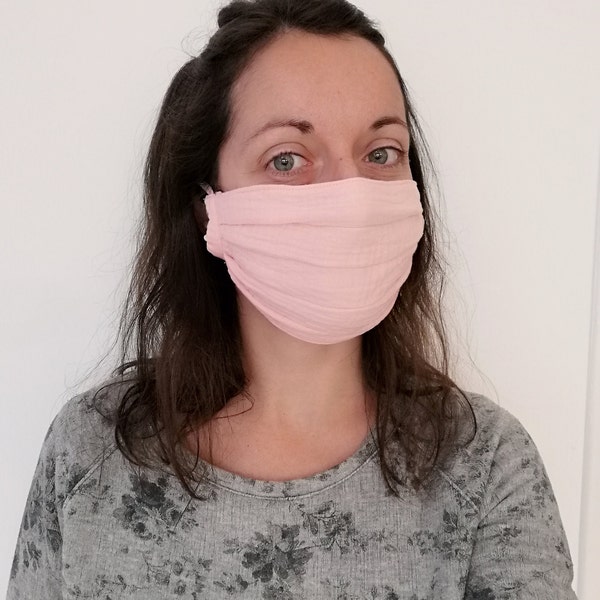 Adult Organic Cotton Double Gauze Cheesecloth Face Mask Breathable Two ...