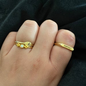 Custom Message Ring in Gold Silver Rose Personalized - Etsy