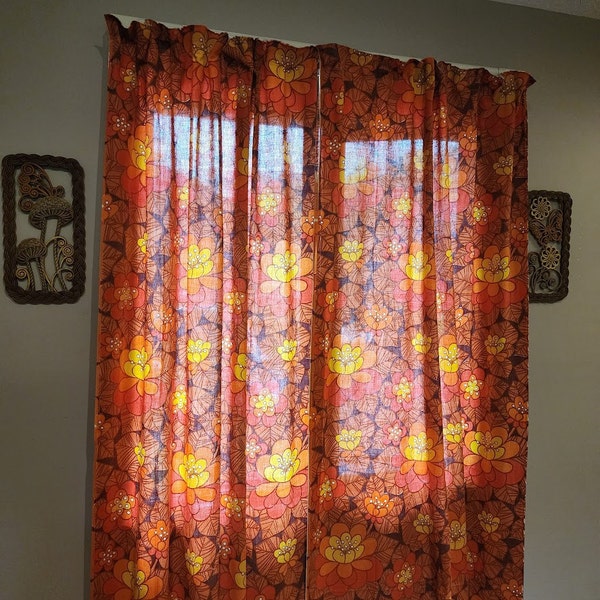 Scandinavian Vintage Curtains. Retro Net Curtains in Amazing Woven ...