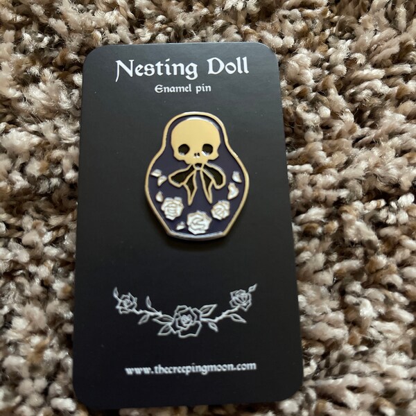 Nesting Doll Soft Enamel Pin, Lapel Pin, Goth Creepy Cute Skull Jewelry ...