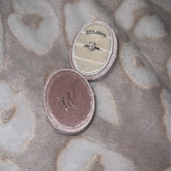 THREE SLOT Ring Box, Three Slot Velvet Ring Box, Three Slot Wedding ...