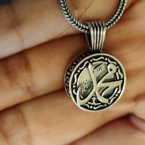 Cylinder Taweez Locket 925K Sterling Silver Necklace Pendant Silver ...