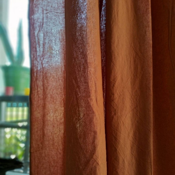 Boho Stonewashed 8 Colors / Pair Terracotta Pure Cotton Panels Custom ...