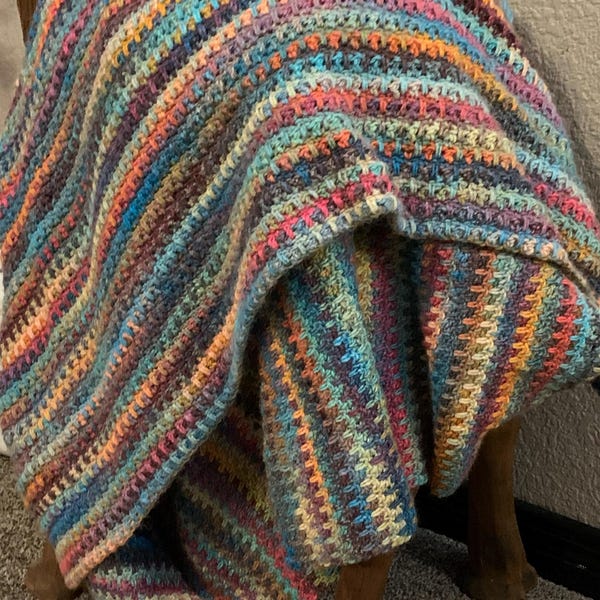 Crochet Pattern Woven Blanket Pattern, Easy Crochet Blanket in Double ...