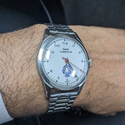 Vintage HMT Janata Red Hindi Dial Hand Winding Men's Watch Movement 17 ...