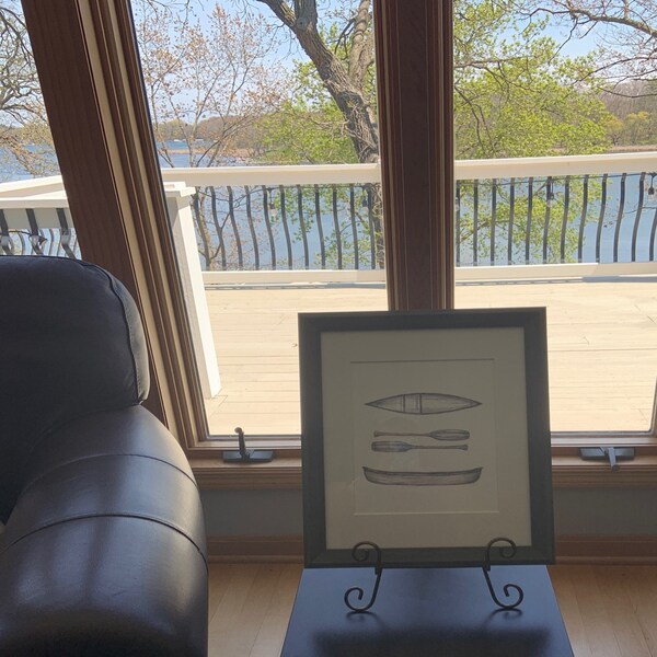 Canoe Print, Canoes, Mountain Decor, Camping, Paddles, Lake House Decor ...