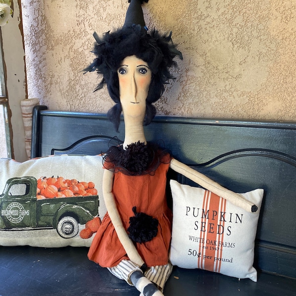 Witchy Anne - Epattern-primitive Cloth Doll Craft Digital Download ...