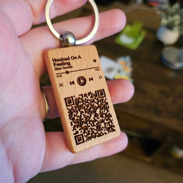 Scannable Song Keychain, Scannable Music Code Keychain, QR Code ...