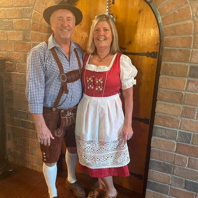 Authentic German Long Brown 3 Piece Dirndl Set With Bavarian Floral ...