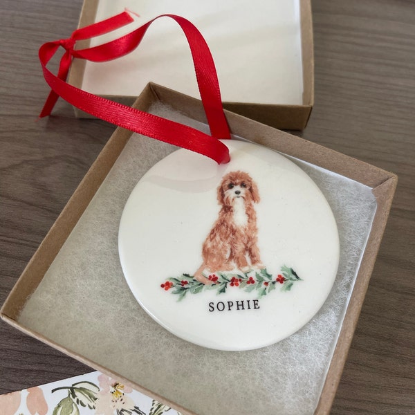 Cavapoo Christmas Ornament, Cavapoo Christmas Gift, Poodle, Dog ...