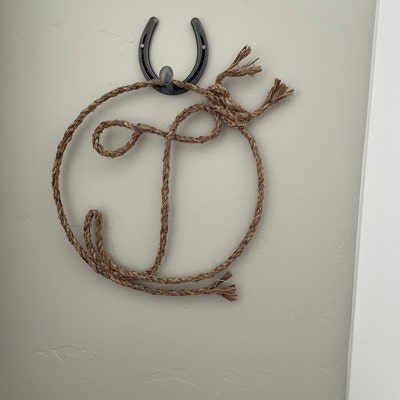 Western Rope Letter Sign: Initial Lasso, Western Decor, Rustic Letter ...