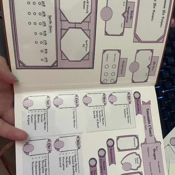Dry Erase Character Sheet Stickers Dungeons and Dragons - Etsy
