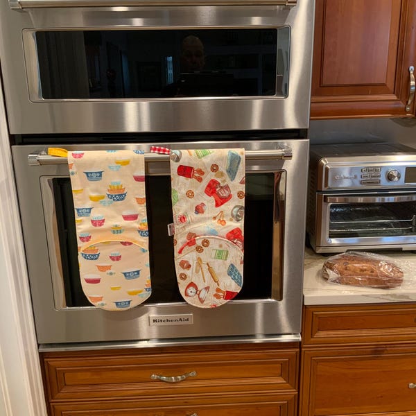 Double Oven Mitt Hangover Oven Door Potholder Heat Resistance. - Etsy