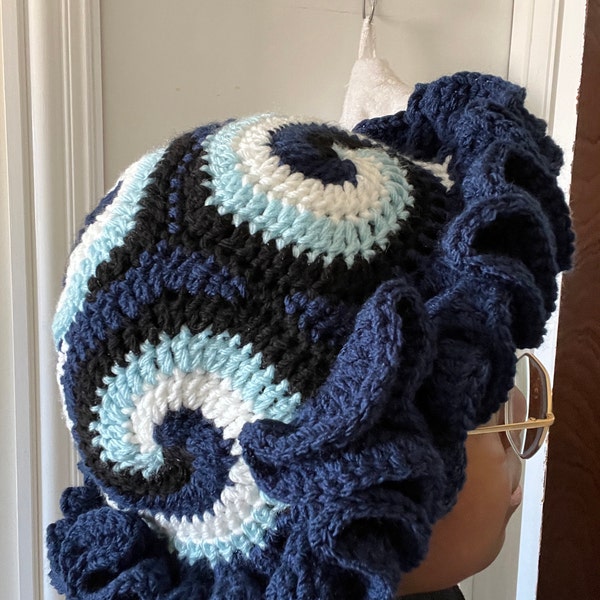 Swirl Ruffle Hat Crochet Pattern - Etsy