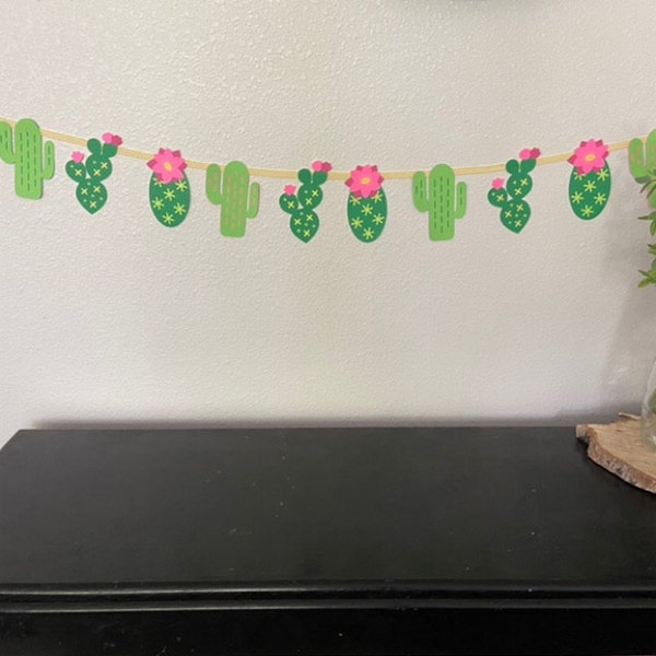 Cactus Banner | Birthday Party Bunting | Instant Digital Download SVG ...