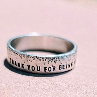 Personalized Inspirational Ring Hand Stamped Wide Inspiring Unique ...