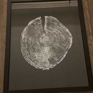 Western Red Cedar, Tree Ring Print, Black and White Tree Ring Print ...