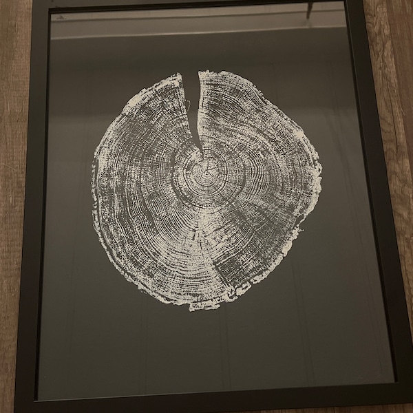 Western Red Cedar, Tree Ring Print, Black and White Tree Ring Print ...