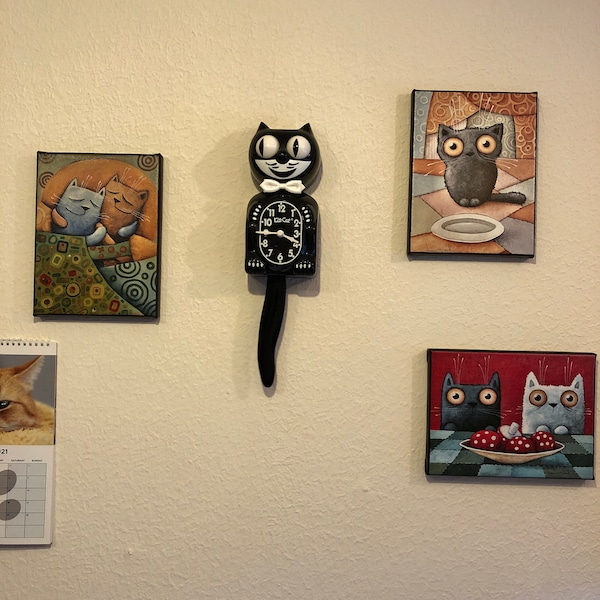 Cats in Bad, Print of Original Painting, Ivan Glock ,wall Art, Bad Room ...