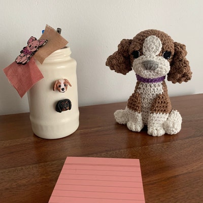 Customisable CAVALIER Crochet Amigurumi With Collar, Crochet Cavalier ...