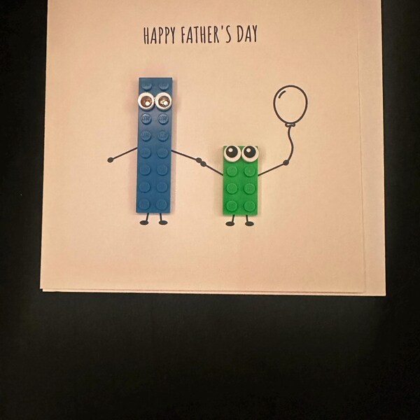 Father's Day Card Featuring Genuine LEGO Pieces, LEGO Card, Fathers Day ...
