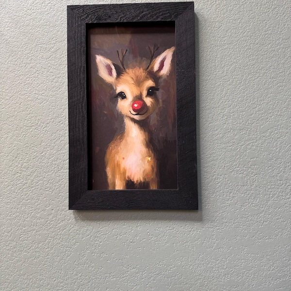 Rudolph [framed Print] Cute Reindeer Decor | Whimsical Christmas ...