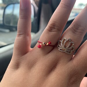 Silk Red String Ring. 14KT Gold Filled With Fine Jewel Red Silk. Time ...
