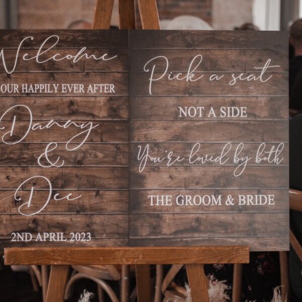 Rustic Wedding Welcome Sign - Etsy