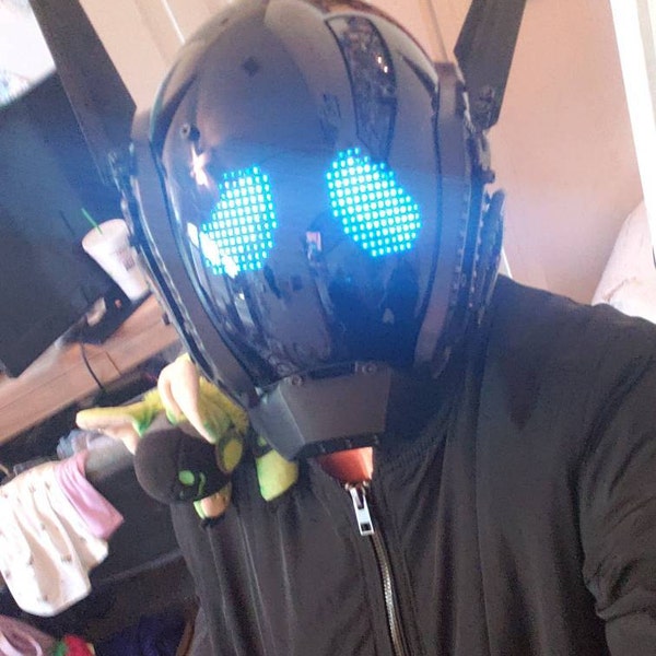 Bluetooth Cyberpunk Bunny Mask | Rave Mask | Cyberpunk Helmet | Techear ...
