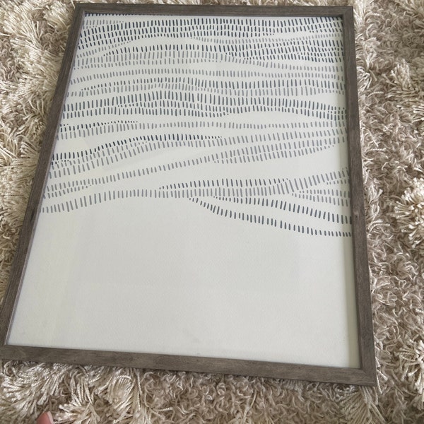 Coastal Wave Print Set | Abstract Ocean Art in Slate Blue, Modern Minimalist Triptych | "the ...