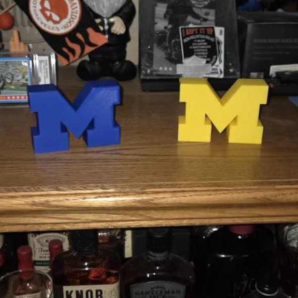 Block M Decor: Maize & Blue 3D Printed Letter - Etsy