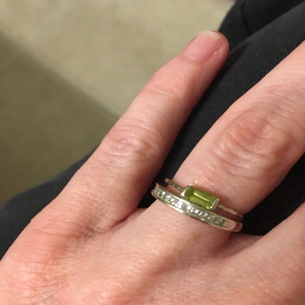 Peridot Baguette Ring SOLID 14k Gold Peridot Baguette Ring Art Deco ...