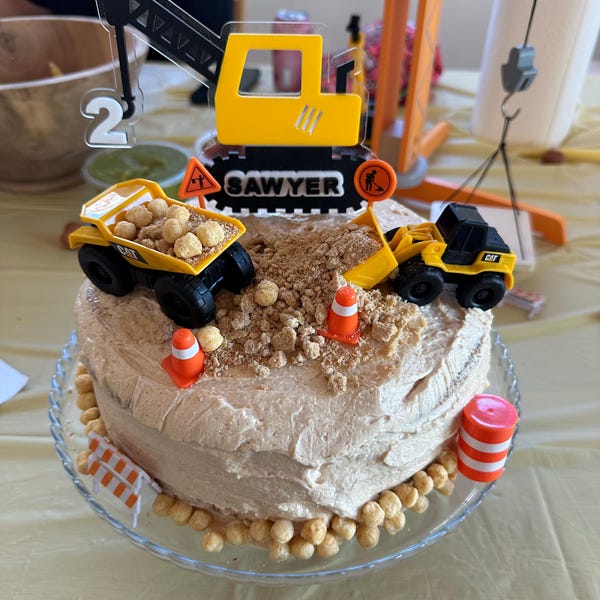 Excavator Cake Topper: Personalized Construction Birthday Party Decor ...