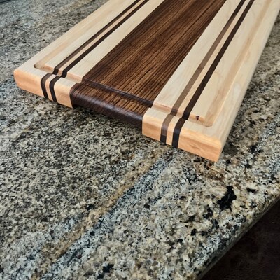 Curved Inlay Pattern Cutting Board - Etsy