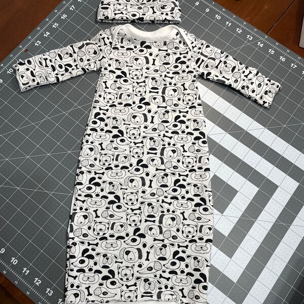 Infant Baby Gown With No Scratch Mittens Sewing Pattern & VIDEO ...