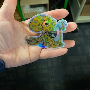 Latte Luna the Blue-ringed Octopus Sticker Laptop Sticker | Etsy