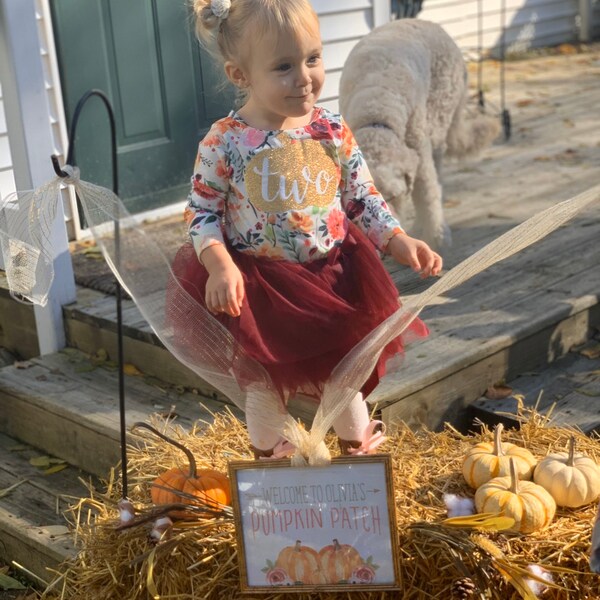 Pumpkin Patch Printable Welcome Sign -- Personalized -- Watercolor ...