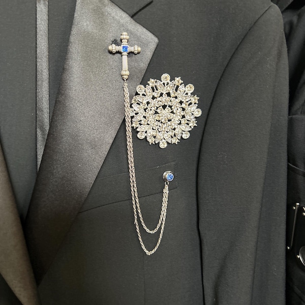 Gold Color Shirt Jacket Collar Chain Brooch Set,jacket Lapel Pin Shirt ...