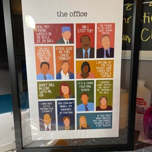 The Office TV Show Characters Printable Poster With Quotes, the Office ...
