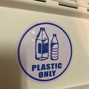 4 Pack of 4" X 4" - Paper Only, Glass Only, Aluminum Only, Plastic Only ...