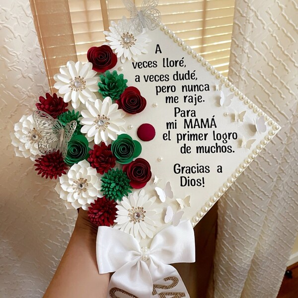 Purple/gold Graduation Cap Topper Paper Flowers Paper Butterflies ...