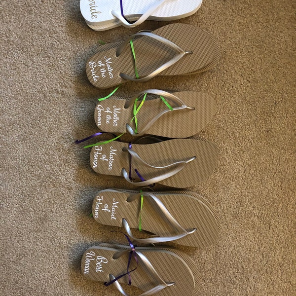 Monogrammed Flip Flops Decals | Custom Flip Flops Decals | Bridesmaid ...
